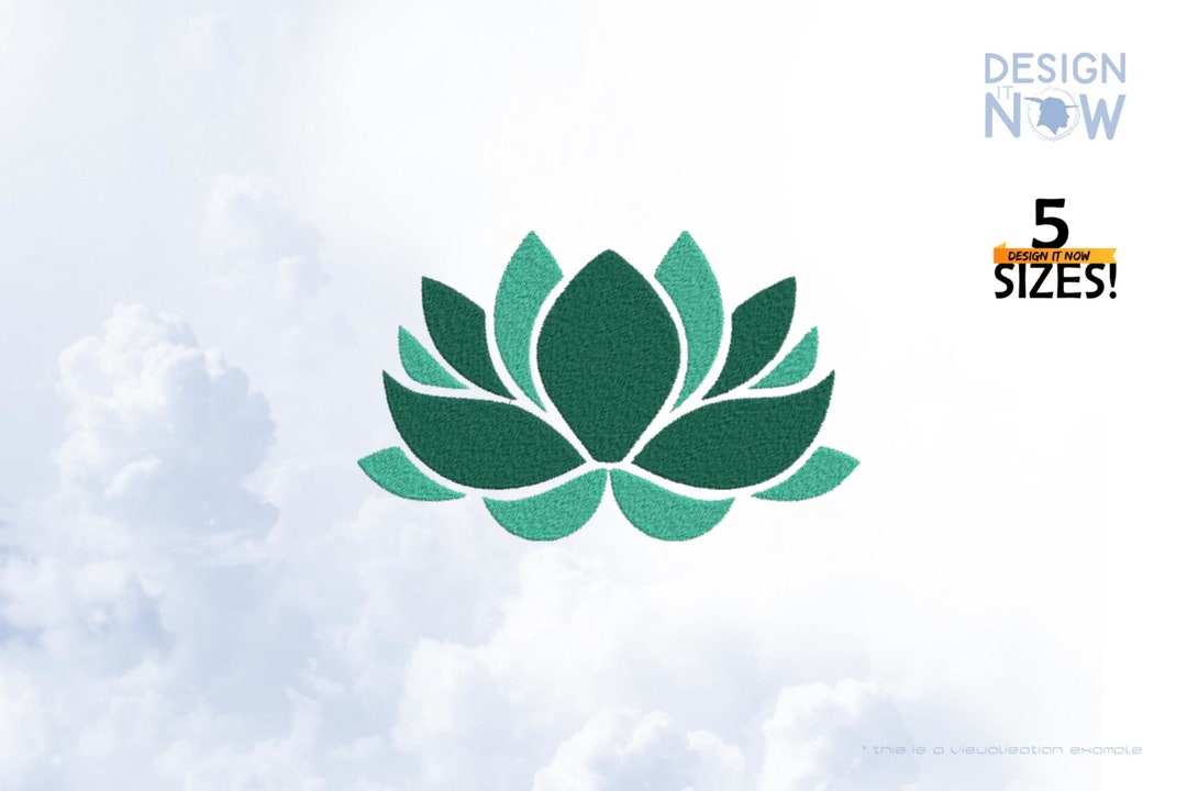 Lotus Flower Embroidery Design, Flowers Embroidery Pattern, Plants ...