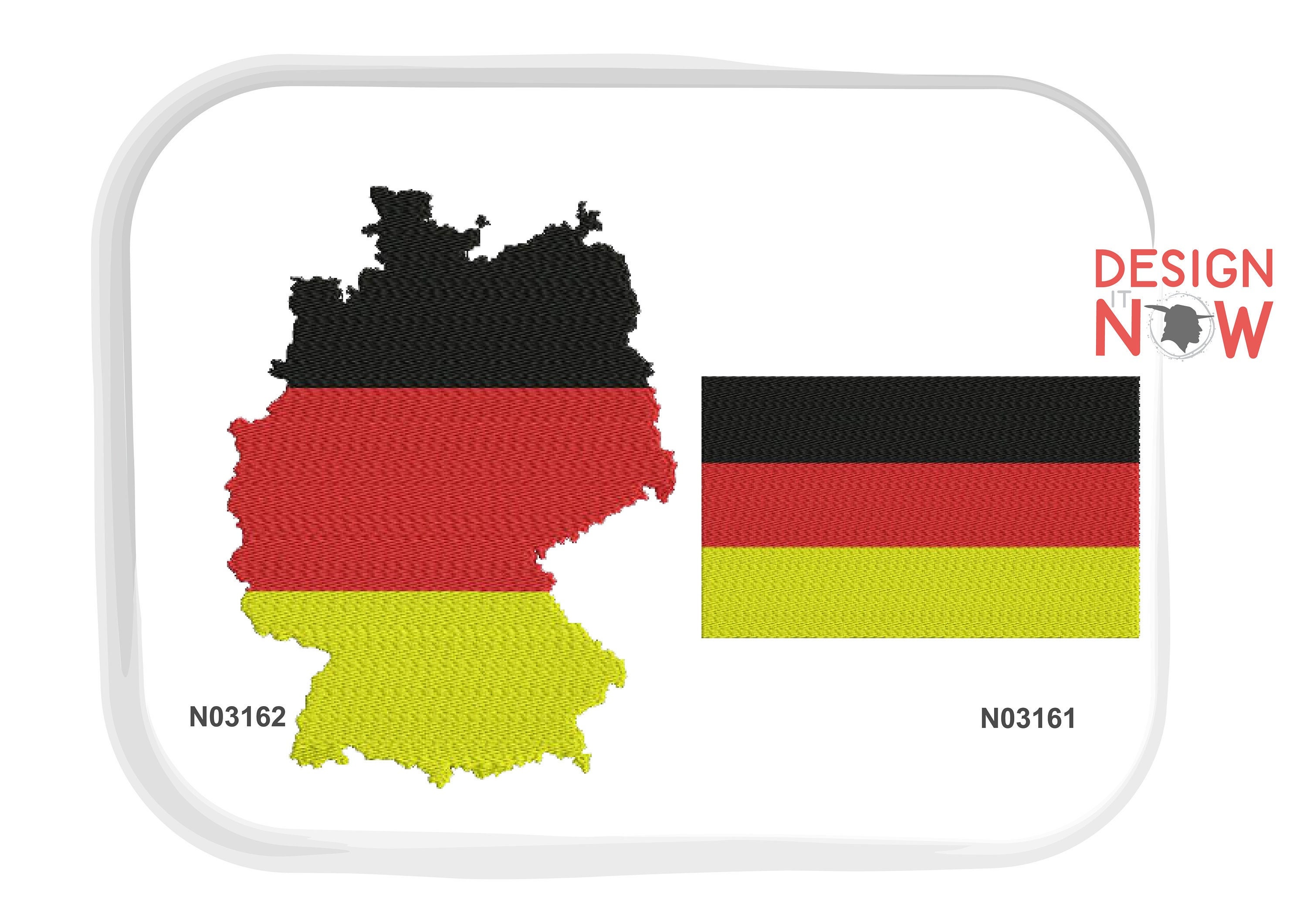 Germany Machine Embroidery Design Flag Federal Republic of - Etsy