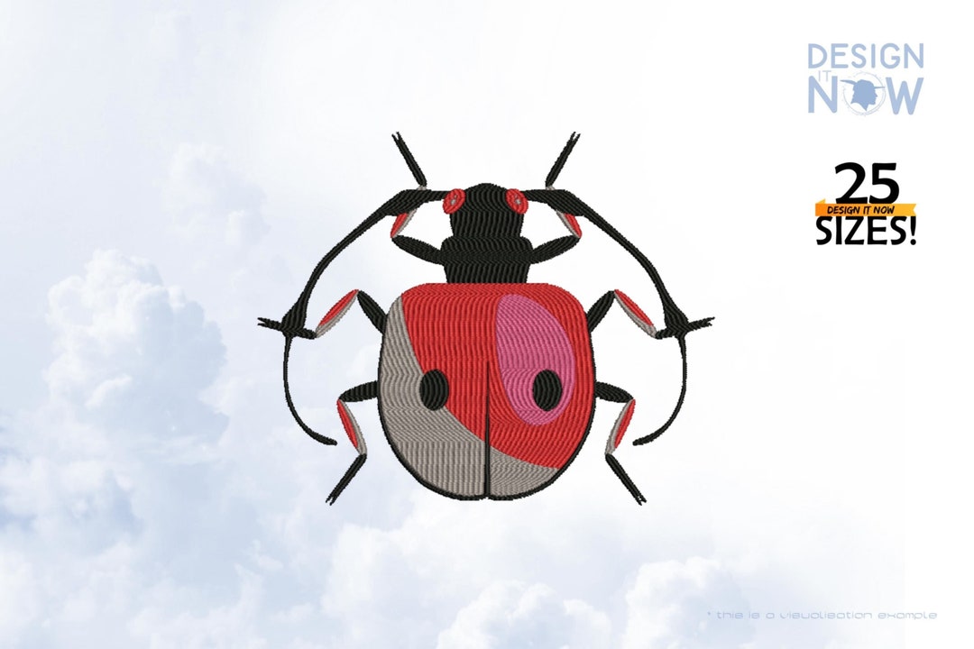 Bug Embroidery Design, Colorful Bug Insect Embroidery File, Digital ...