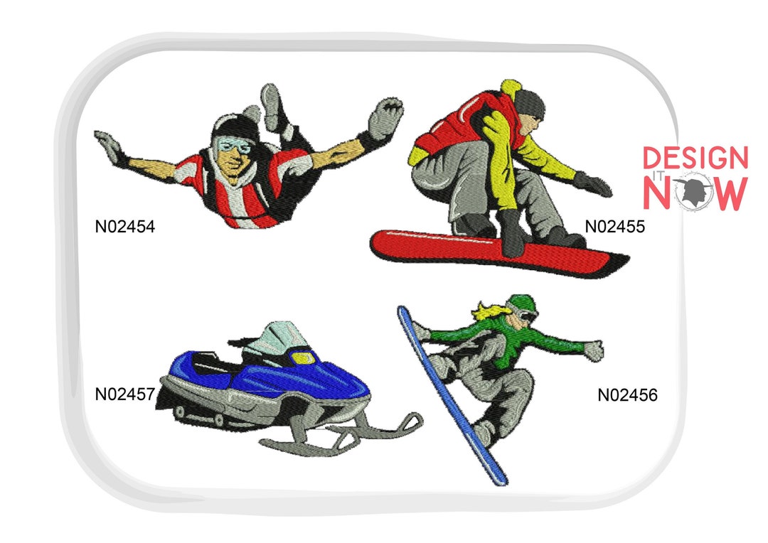 Extreme Sport Machine Embroidery Design Snowboard Snowboarding ...