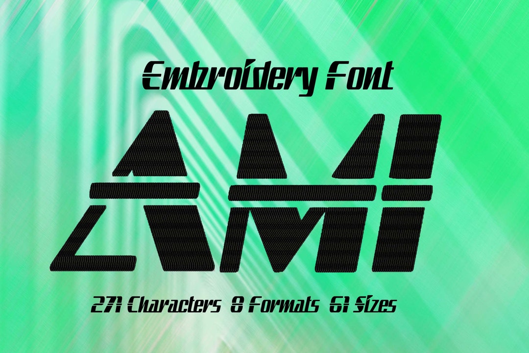 Ami Inlined Modern Techno Embroidery Font, Galaxy Futuristic Linear ...