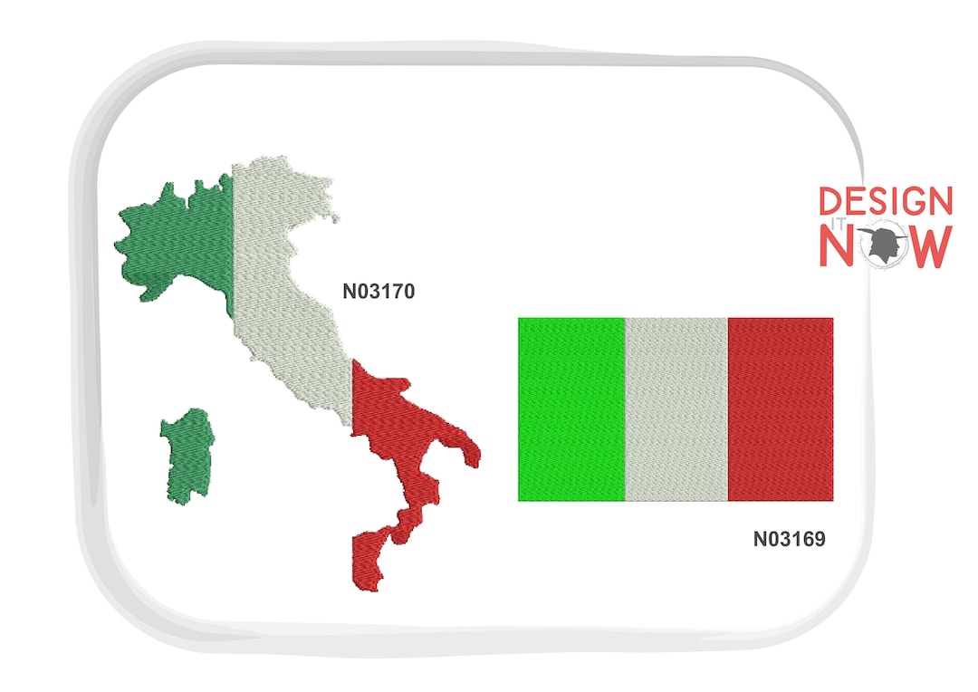 Italy Flag Embroidery Design, Italian Flag, Map Embroidery Pattern ...
