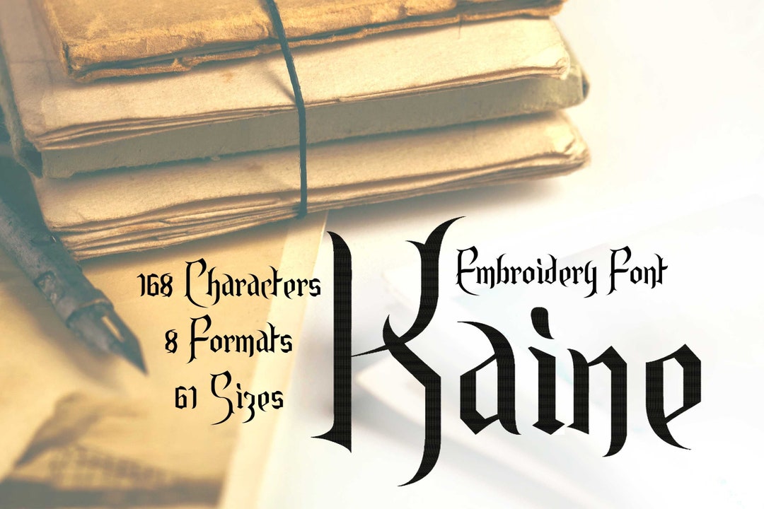 Elegant Calligraphy Embroidery Font, Calligraphy Font, Serif Embroidery ...