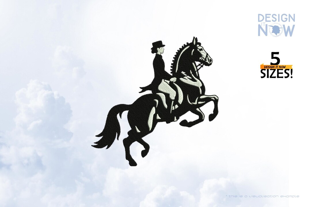 Horse Embroidery Design, Dressage Horse Riding Embroidery File, Quality ...