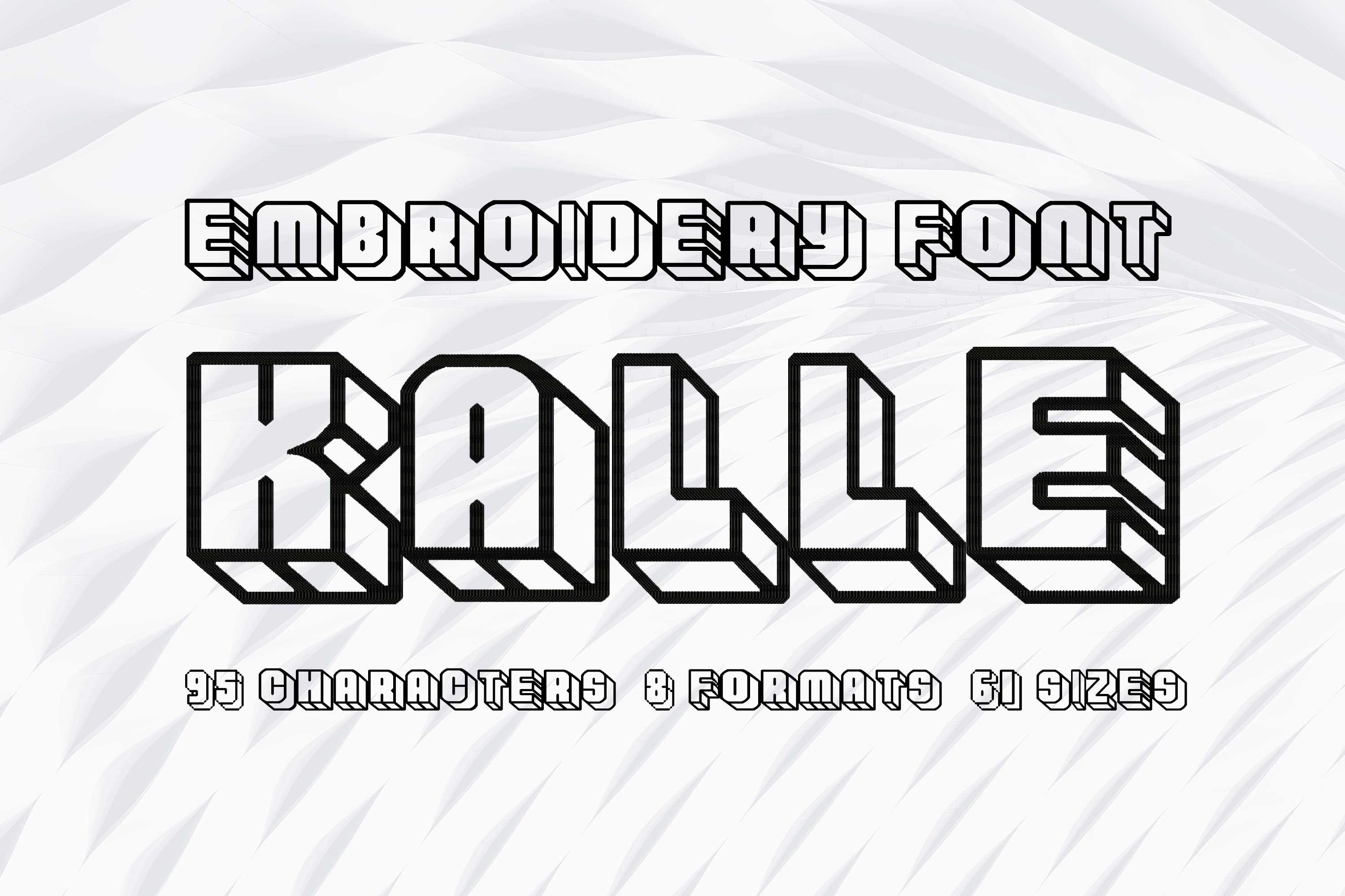 Kalle Modern 3D Outlined Embroidery Font 3D Embroidery Font - Etsy