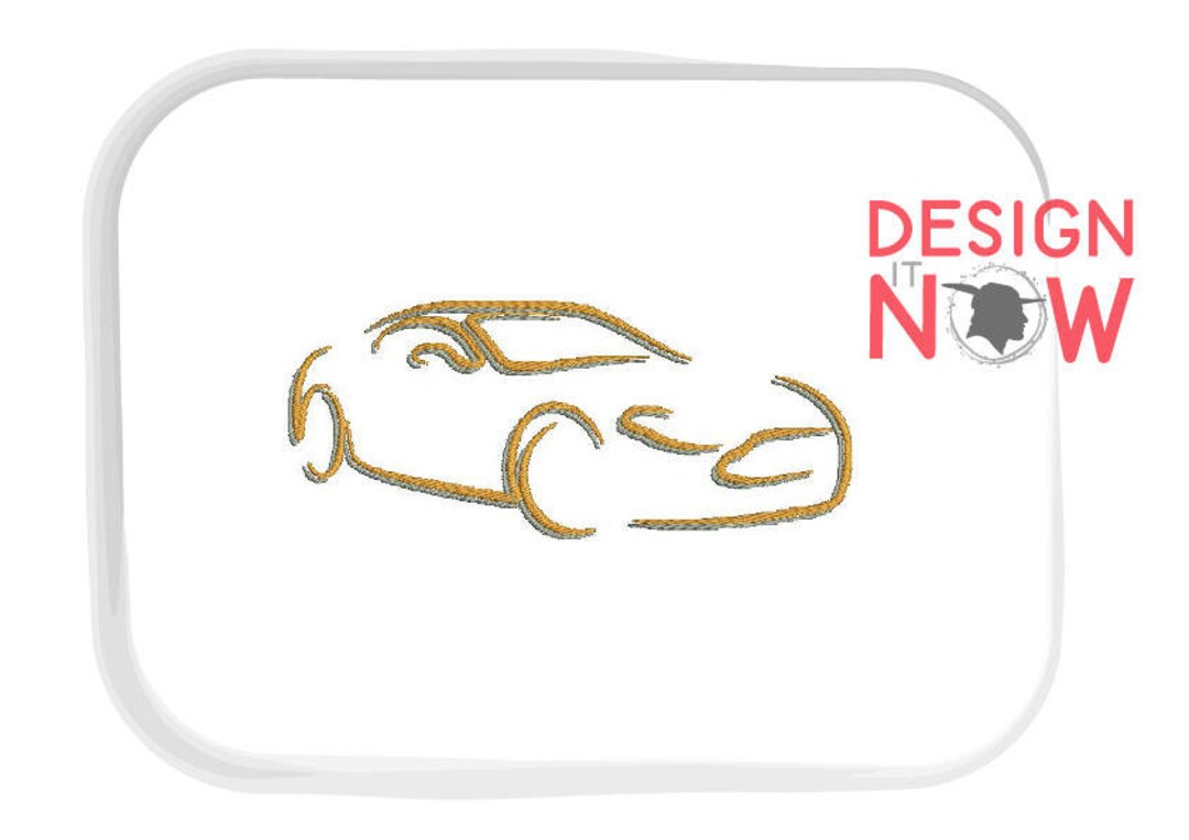 Car Line Art Auto Racing Machine Embroidery Design - Etsy