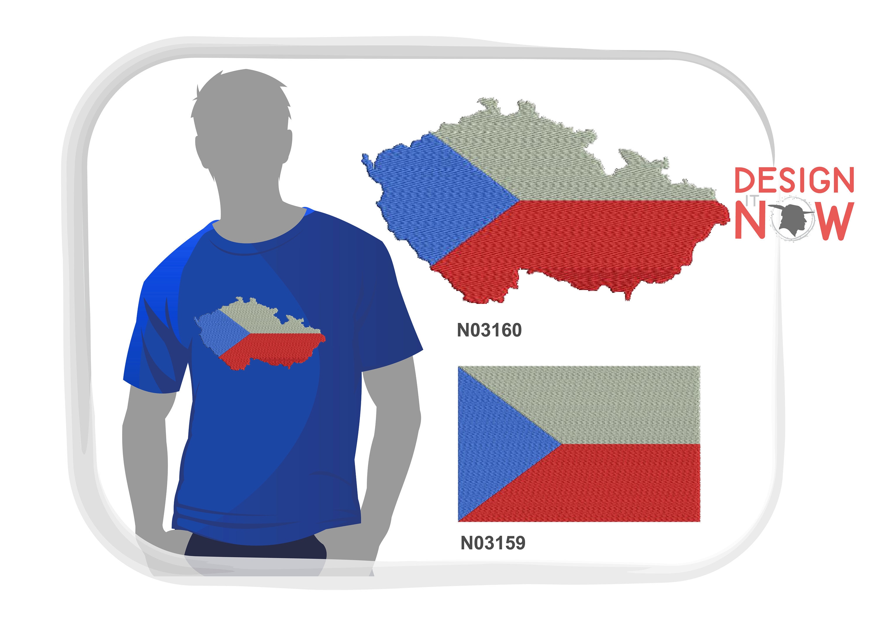 Czech Flag Machine Embroidery Design Flag Czech Republic Banner Map CZE ...