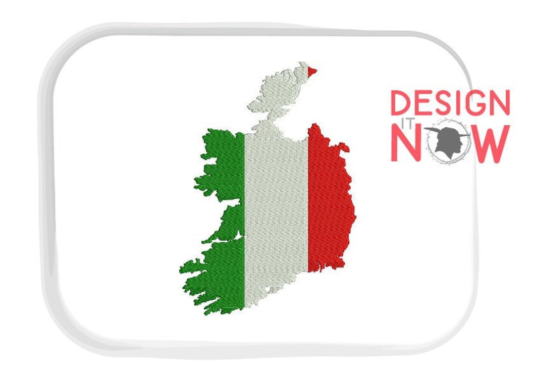 Machine Embroidery Design Flag Irland Banner Map IRL Country Set of 2 ...