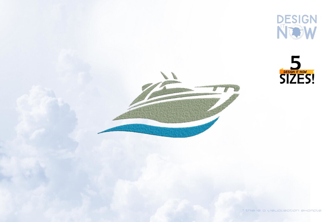 Boat Embroidery Design, Sea Embroidery Design, Boat Embroidery, Summer ...