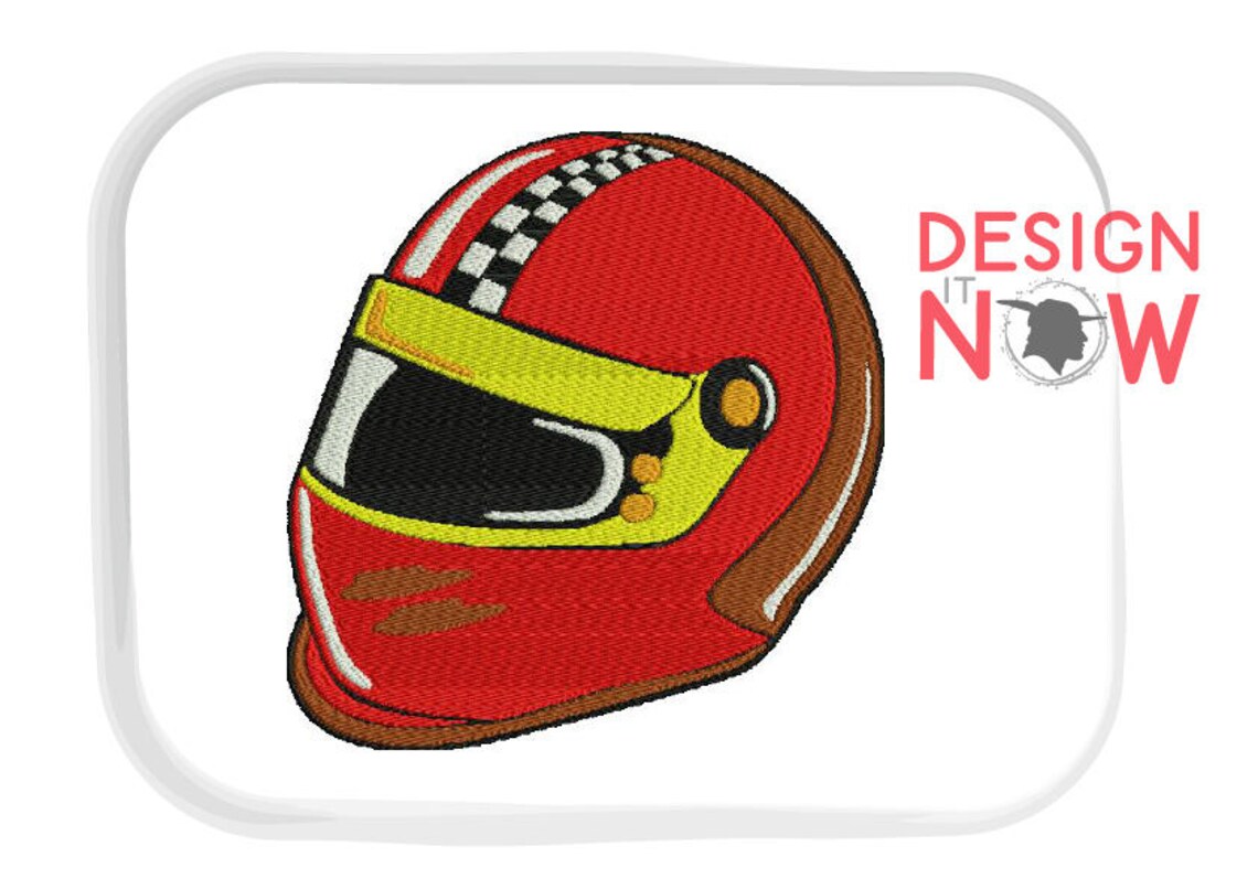 Quad Auto Racing Machine Embroidery Design Flag Helmet Quad | Etsy