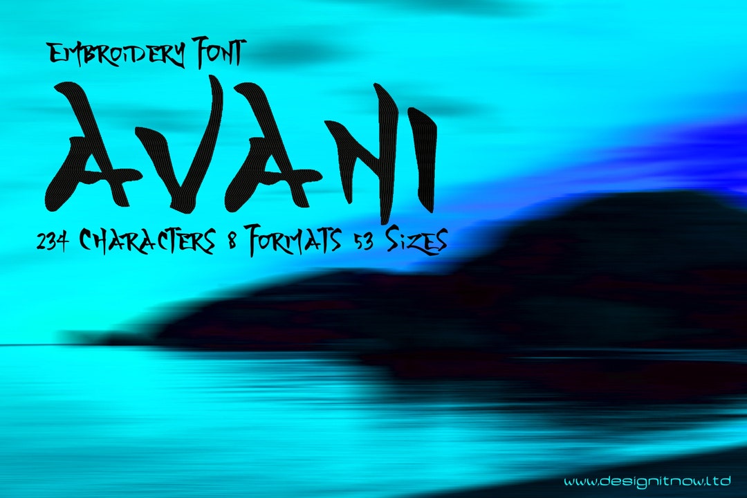 Avani Ink Brush Embroidery Font, Drawing Brush Font, Typography ...