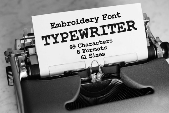 Typewriter Embroidery Font Fancy Embroidery Fonts Typing - Etsy