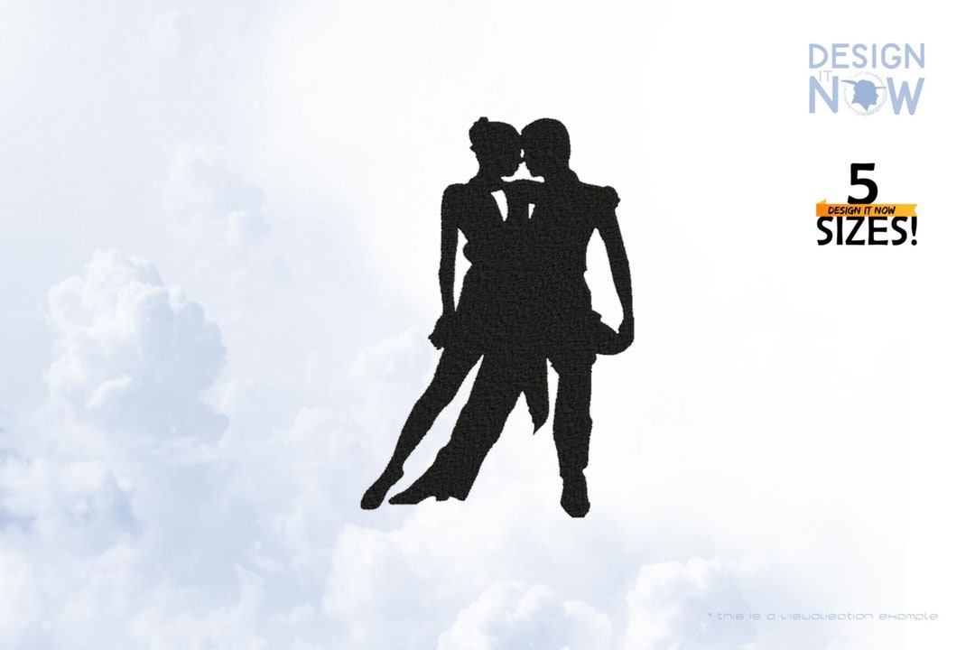 Dance Embroidery Design, Dancing Couple Embroidery Pattern, Dancer ...
