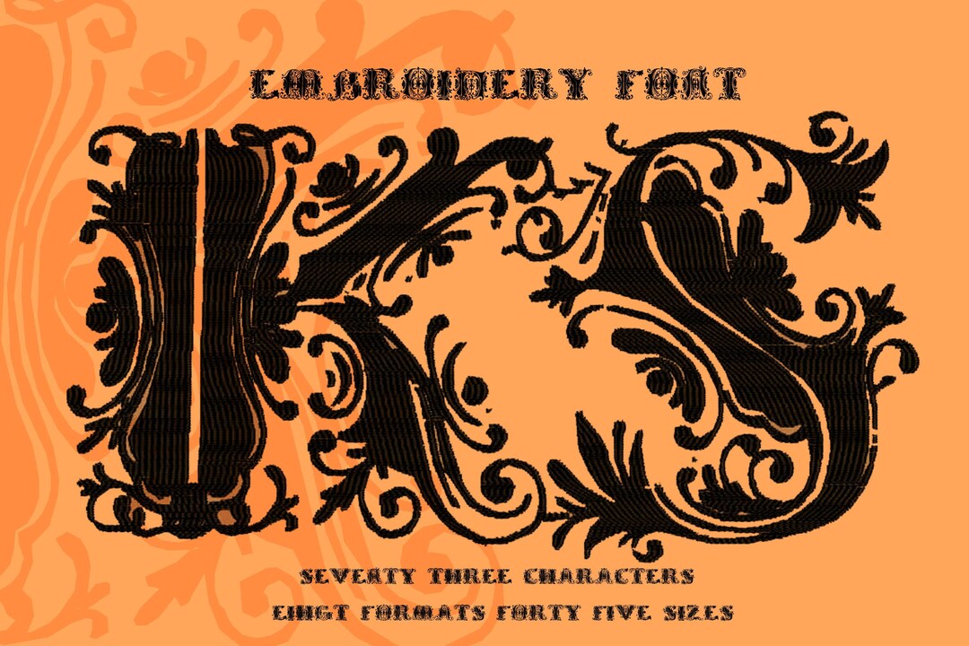 Beautiful Initials Embroidery Font, Monogram Embroidery Font, Elegant ...