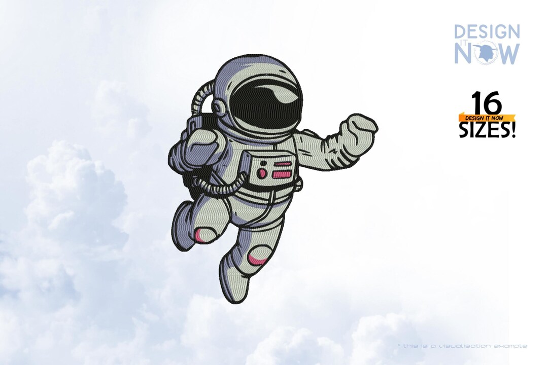 Astronaut Embroidery Art, Cosmonaut Embroidery Design, Space Embroidery ...