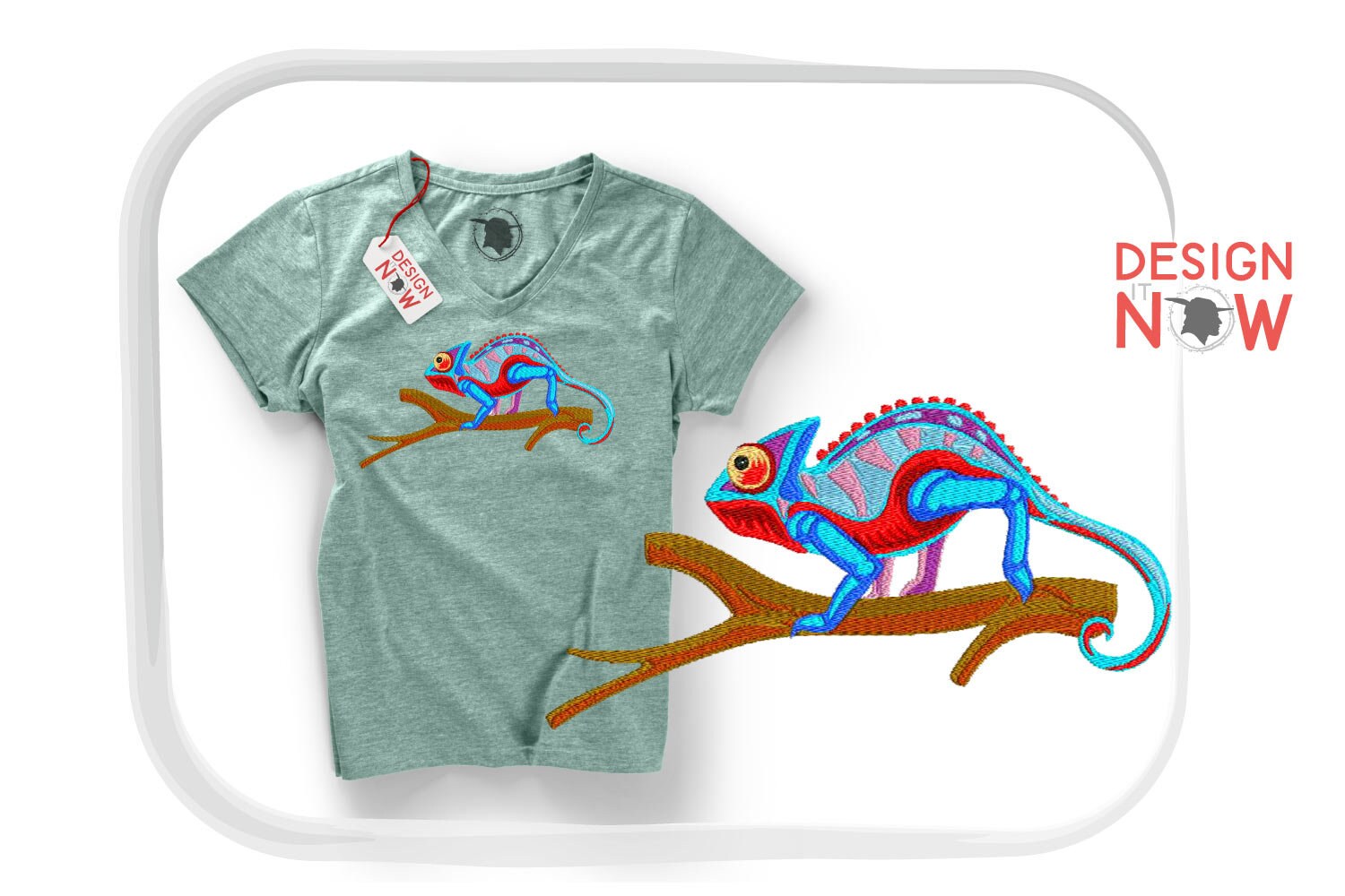 Chameleon Embroidery Design Iguana Embroidery Pattern | Etsy