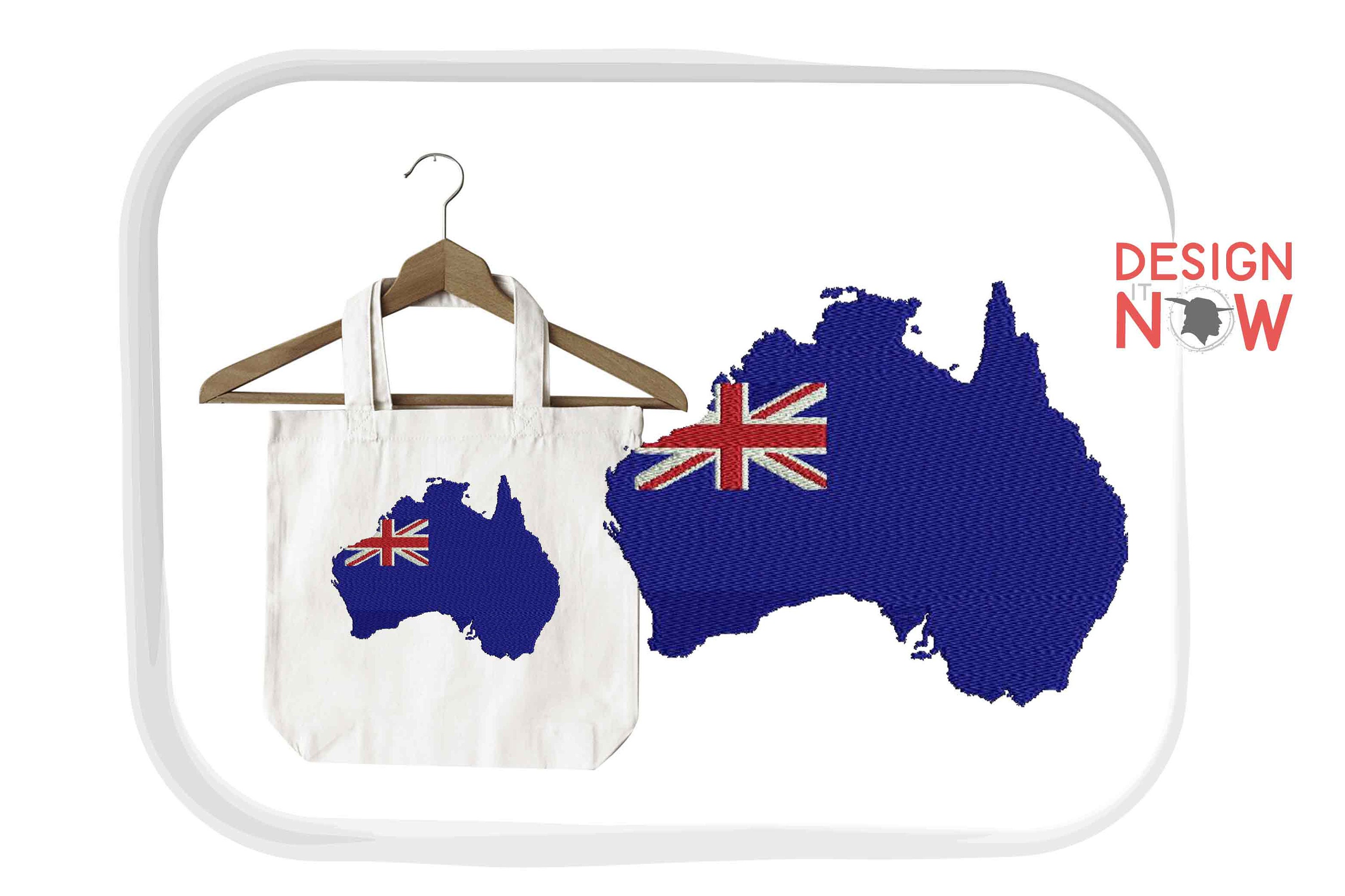 Australia Flag Embroidery Design Australian Flag Map | Etsy