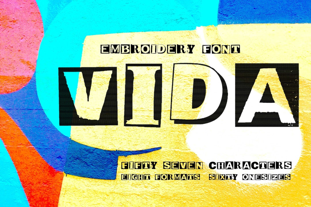 Embroidery Font, Vida Stencil Decorative Modern Font, Fancy Embroidery ...