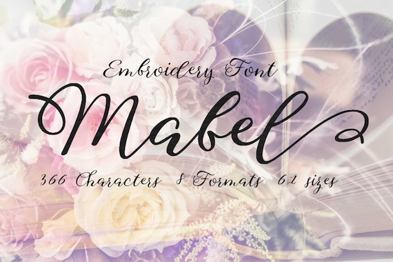 Mabel Beautiful Calligraphy Embroidery Font Beautiful Pen | Etsy