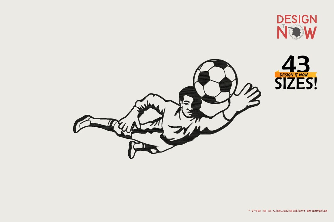 Soccer Embroidery Design, Soccer Player Embroidery Pattern, Goalkeeper ...