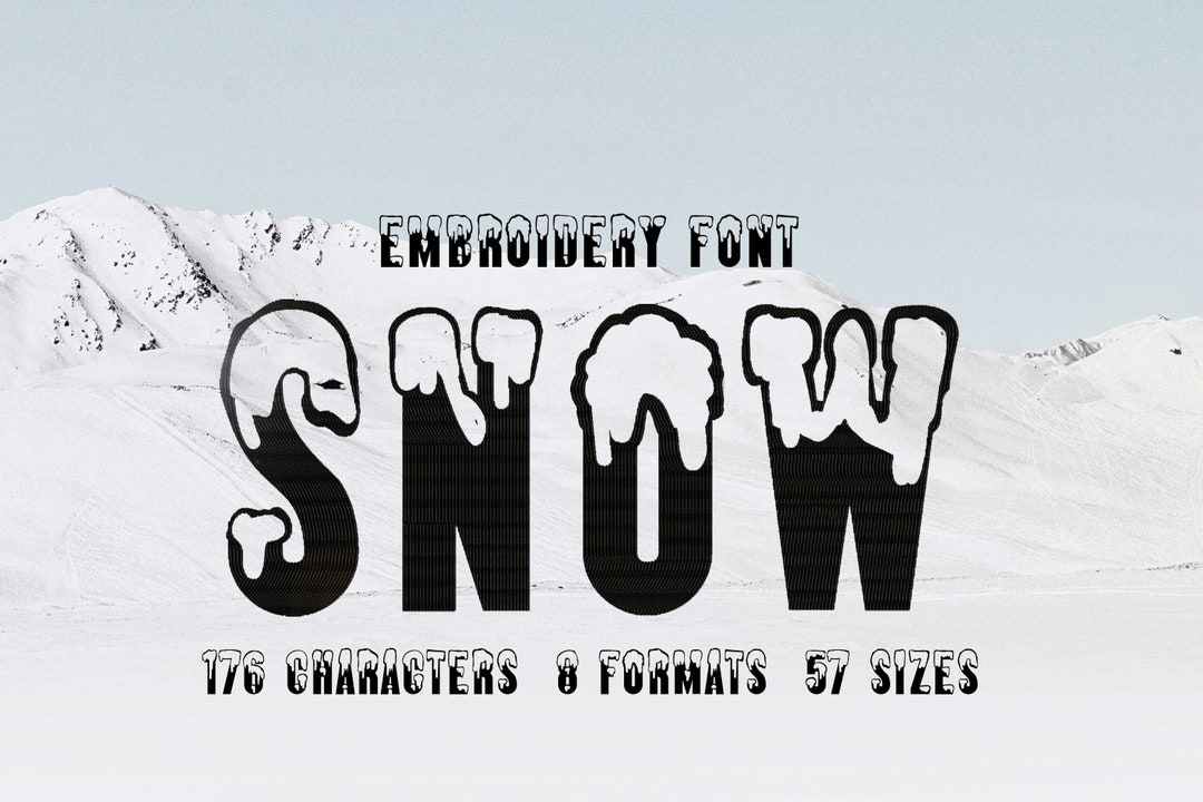 Snow Winter Embroidery Font, Funny Snow Embroidery Font, Fancy Fonts ...