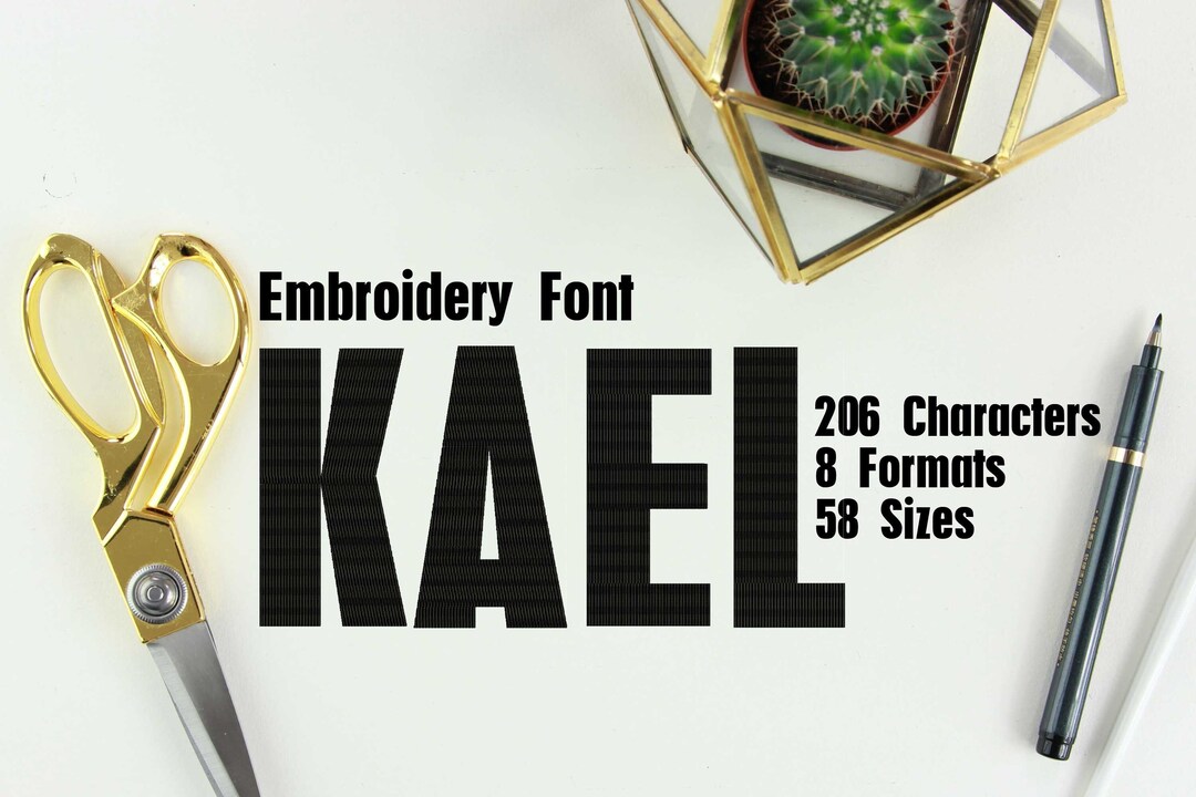 Kael Bold Embroidery Font, Basic Sans Serif Font, Block Embroidery Font ...