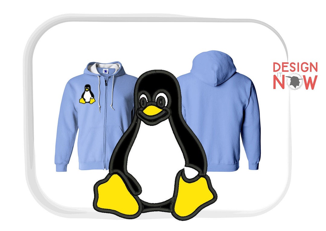 Tux Penguin Applique Design, Penguin Embroidery, Tux Penguin, Linux ...