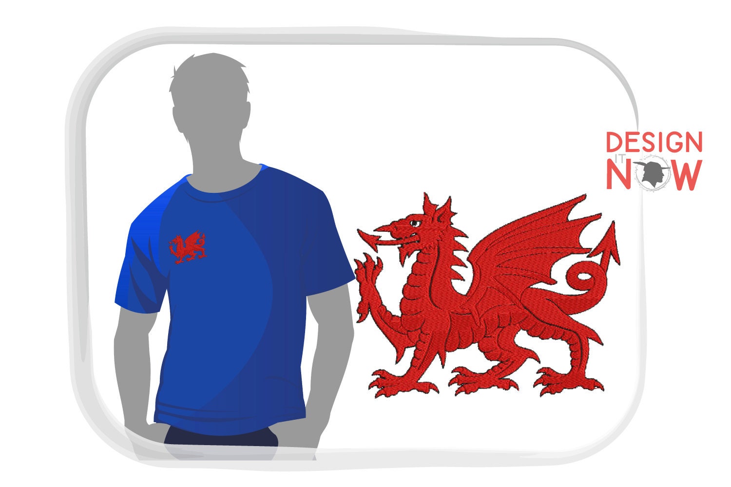 Wales Flag the Red Dragon Embroidery Design Flag of Wales | Etsy