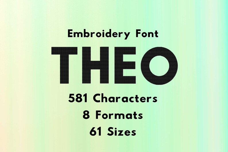 Theo Bold Embroidery Font Sans Serif Font Block Embroidery - Etsy