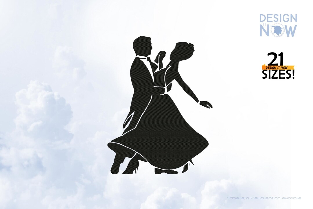 Dancing Couple Embroidery Design, Dance Embroidery Pattern, Dancer ...