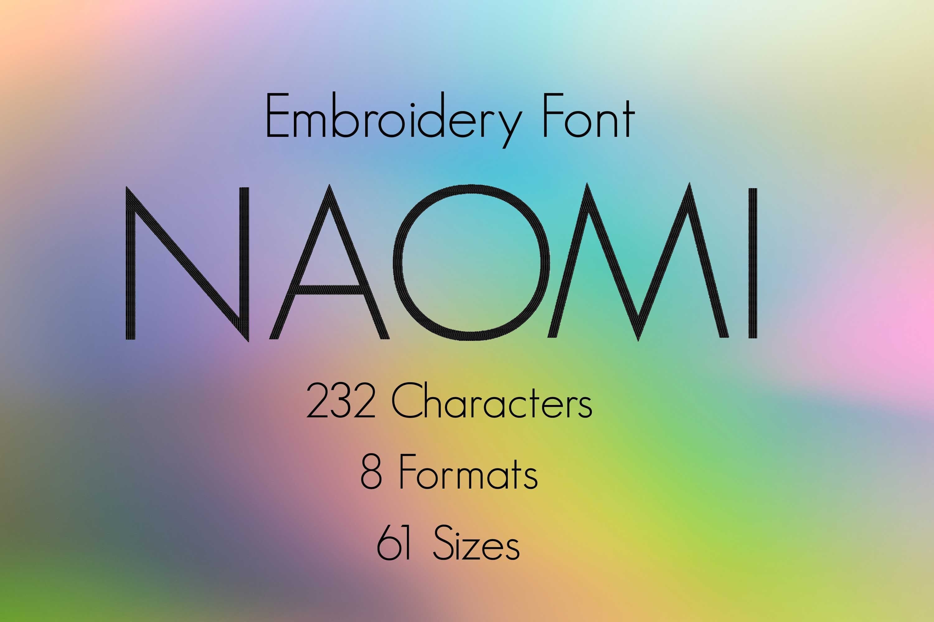 Naomi Sans Serif Light Embroidery Font, Sans-serif Font, Elegant ...