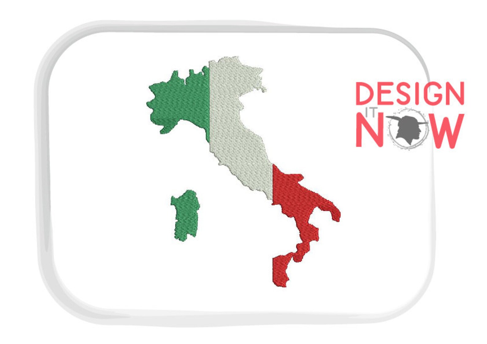 Italy Flag Embroidery Design Italian Flag Map Embroidery - Etsy