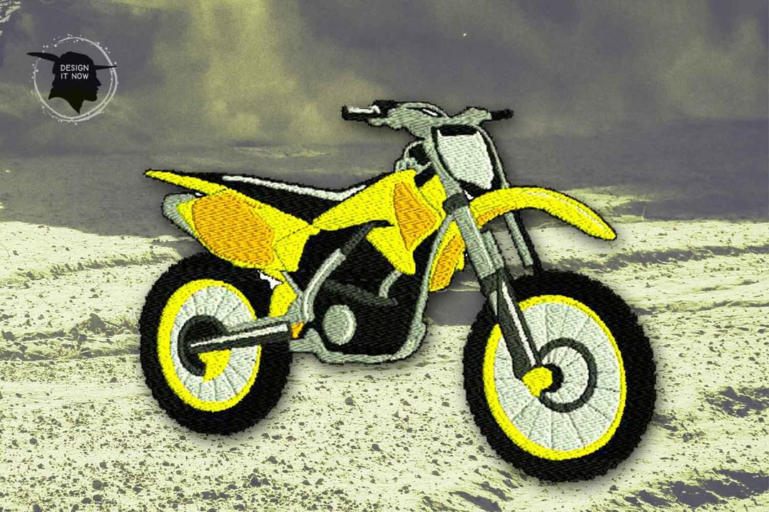 Motocross Embroidery Design, Motorcycle Sport Embroidery Pattern, off ...