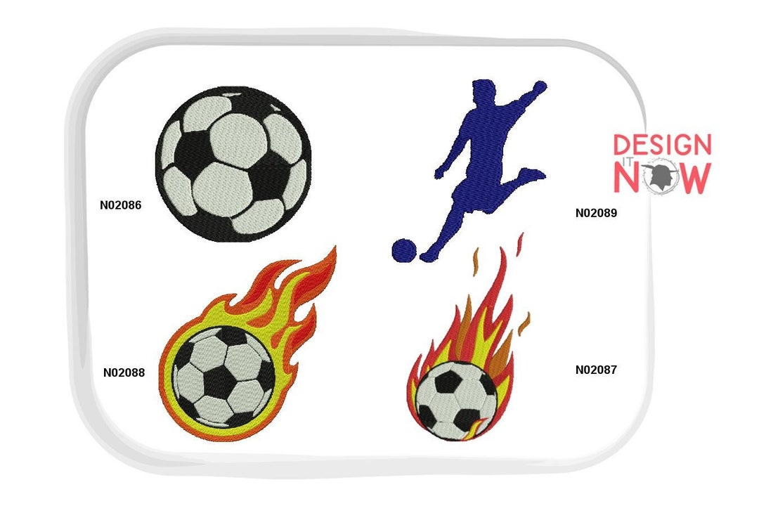 Soccer Ball Set Embroidery Design, Soccer Player Machine Embroidery ...
