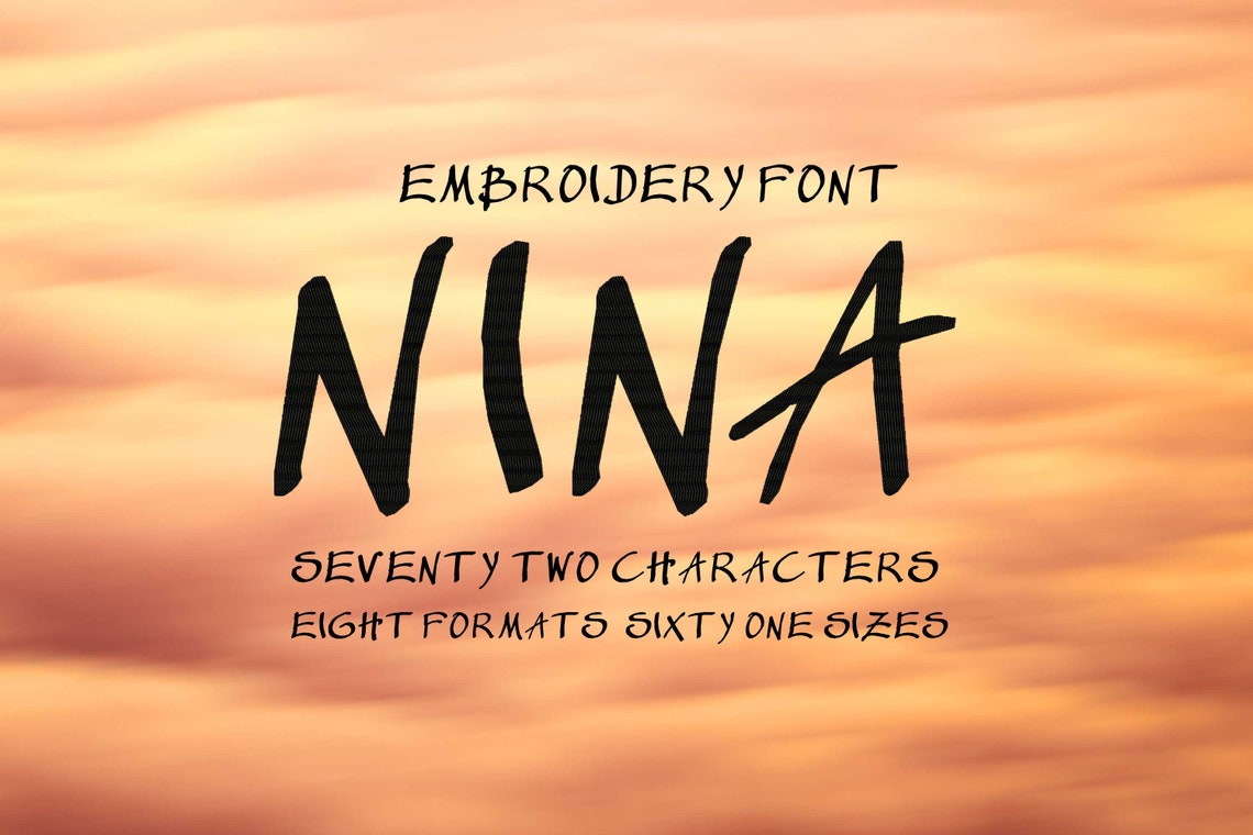 Nina Brush Embroidery Font Calligraphy Fonts Paint Brush - Etsy