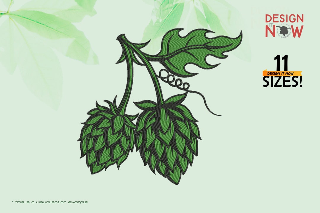Hops Beer Plant Machine Embroidery Design, Plants Embroidery Pattern ...