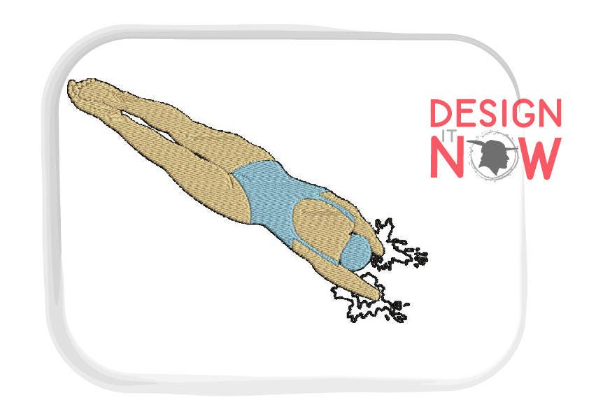 Diving Machine Embroidery Design Water Sport Jump Jumping Set of 4 ...