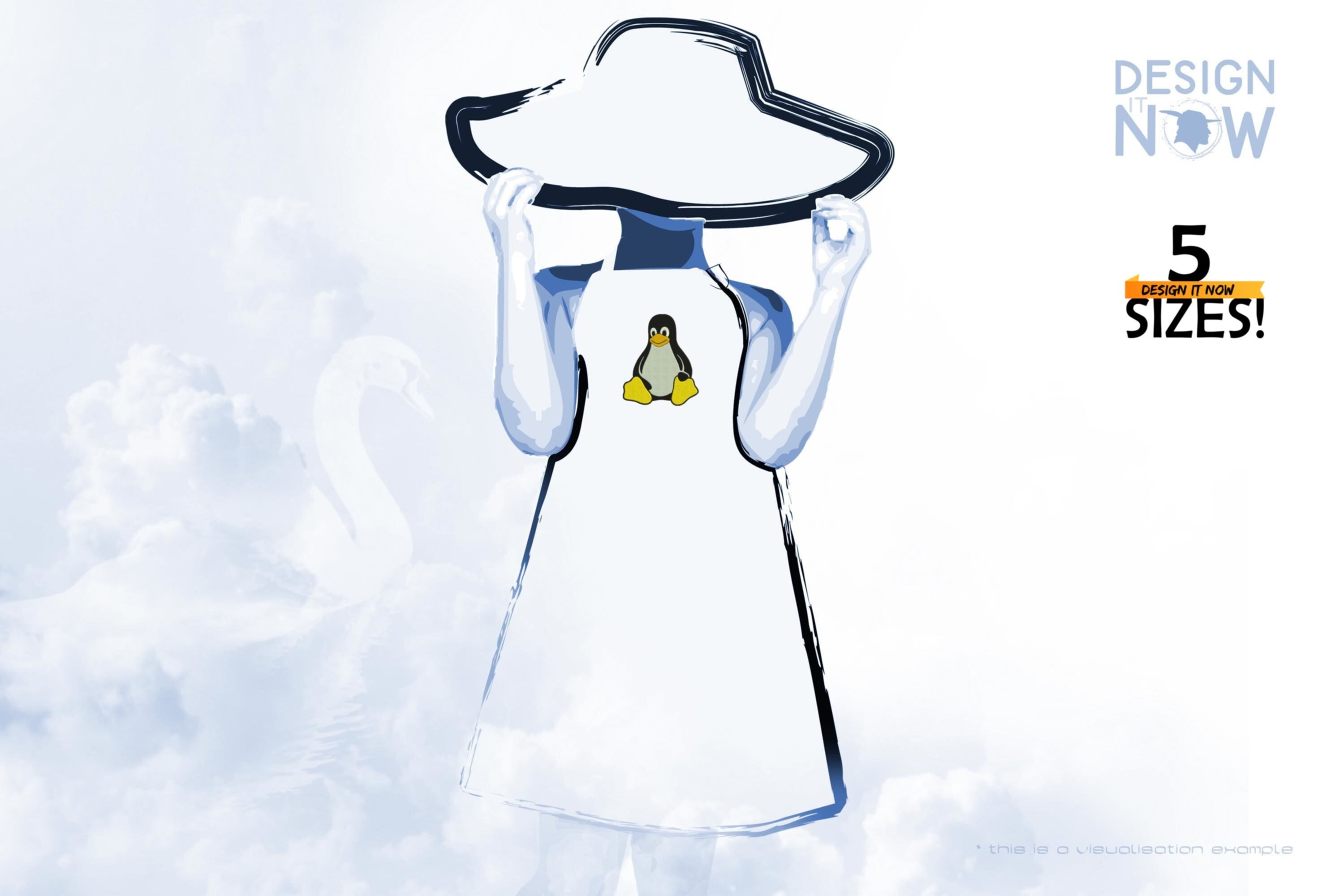 Tux Penguin Embroidery Design, Penguin Embroidery, Tux Penguin, Linux ...