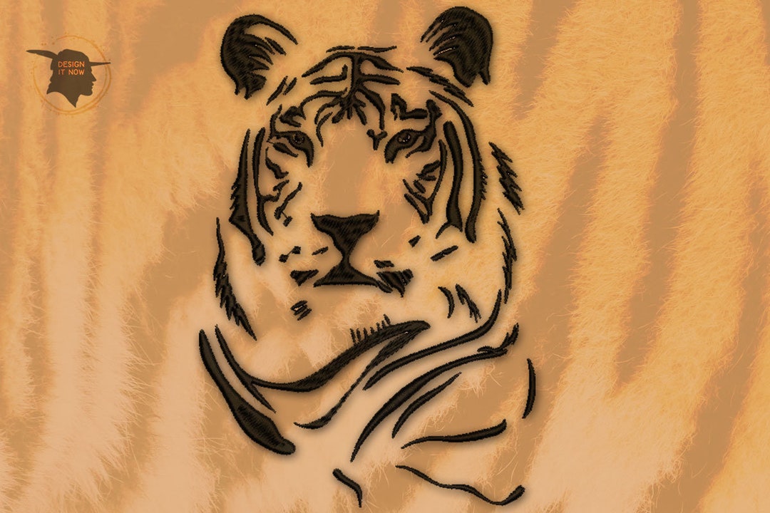 Tiger Embroidery Design Tiger Embroidery Tiger Head - Etsy