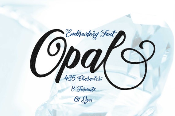 Opal Calligraphy Embroidery Font Wedding Font Modern - Etsy