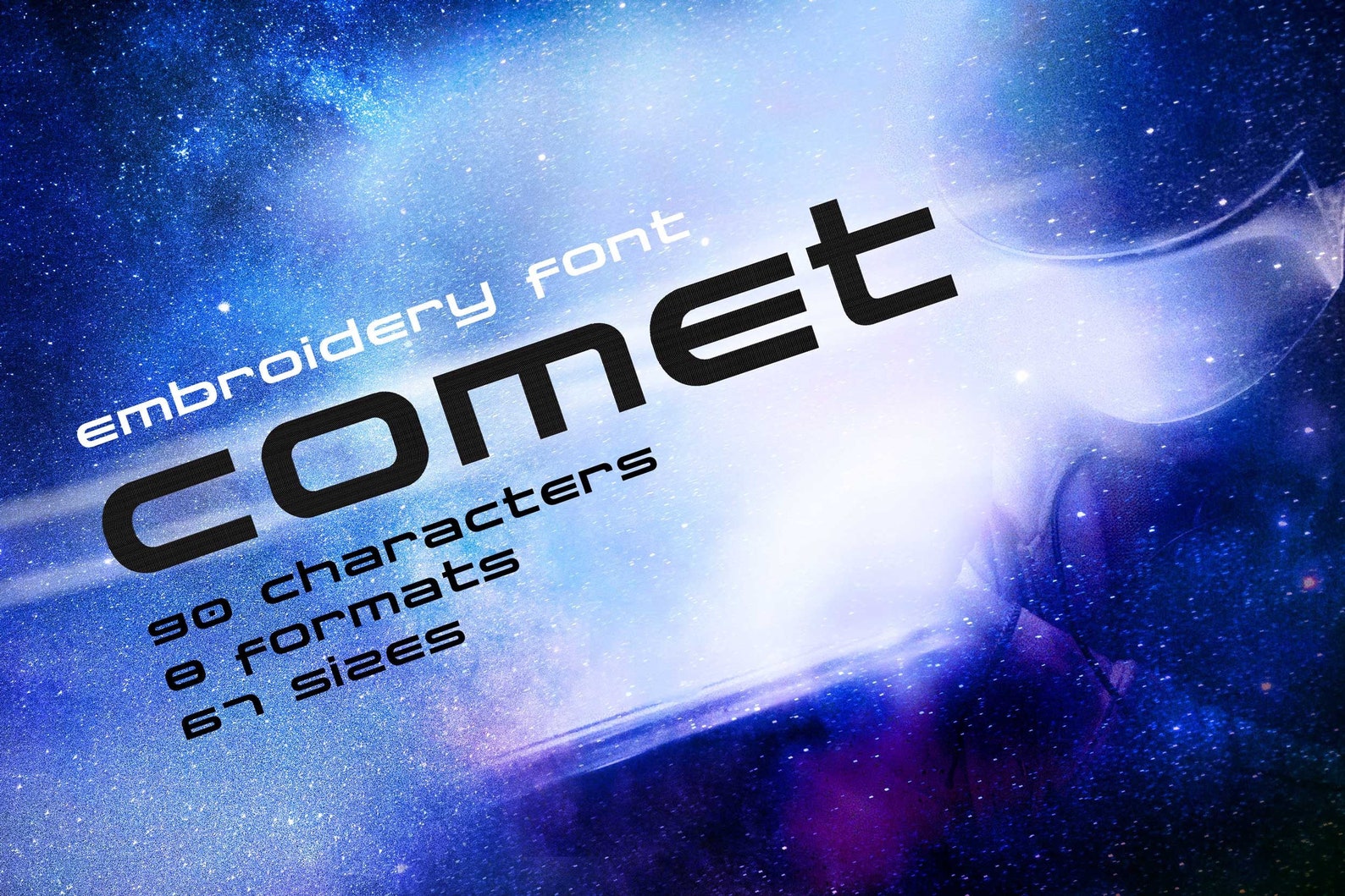 Comet Sci-fi Embroidery Font Futuristic Modern Fonts | Etsy