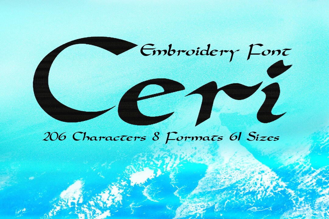 Ceri Beautiful Calligraphy Embroidery Font, Ink Brush Pen Font ...