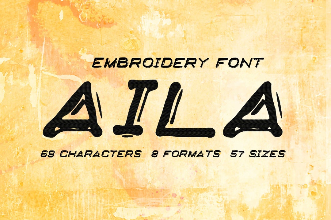 Aila Cursive Embossing Tape Embroidery Font, Fancy Italic Embroidery ...