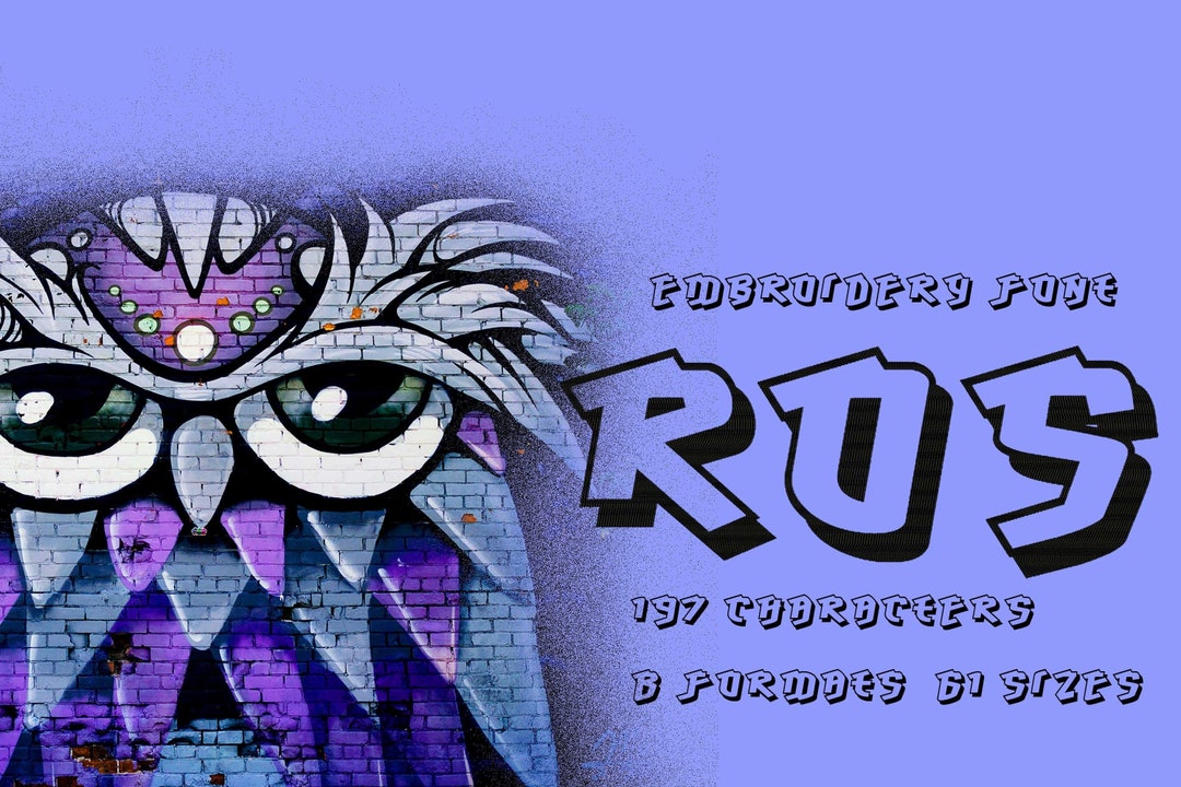 Ros Graffiti Embroidery Font, Urban Font, Street Art Font, Street ...