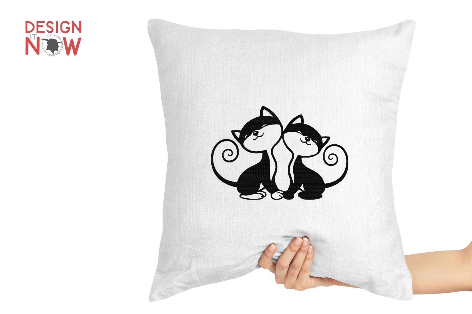 Cute Two Cats Embroidery Design Cat Embroidery Pattern Cat - Etsy