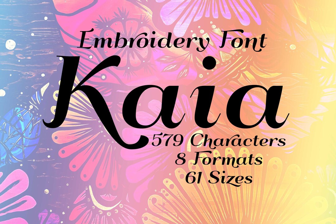Kaia Elegant Cursive Embroidery Font, Fancy Dekorative Font, Modern ...