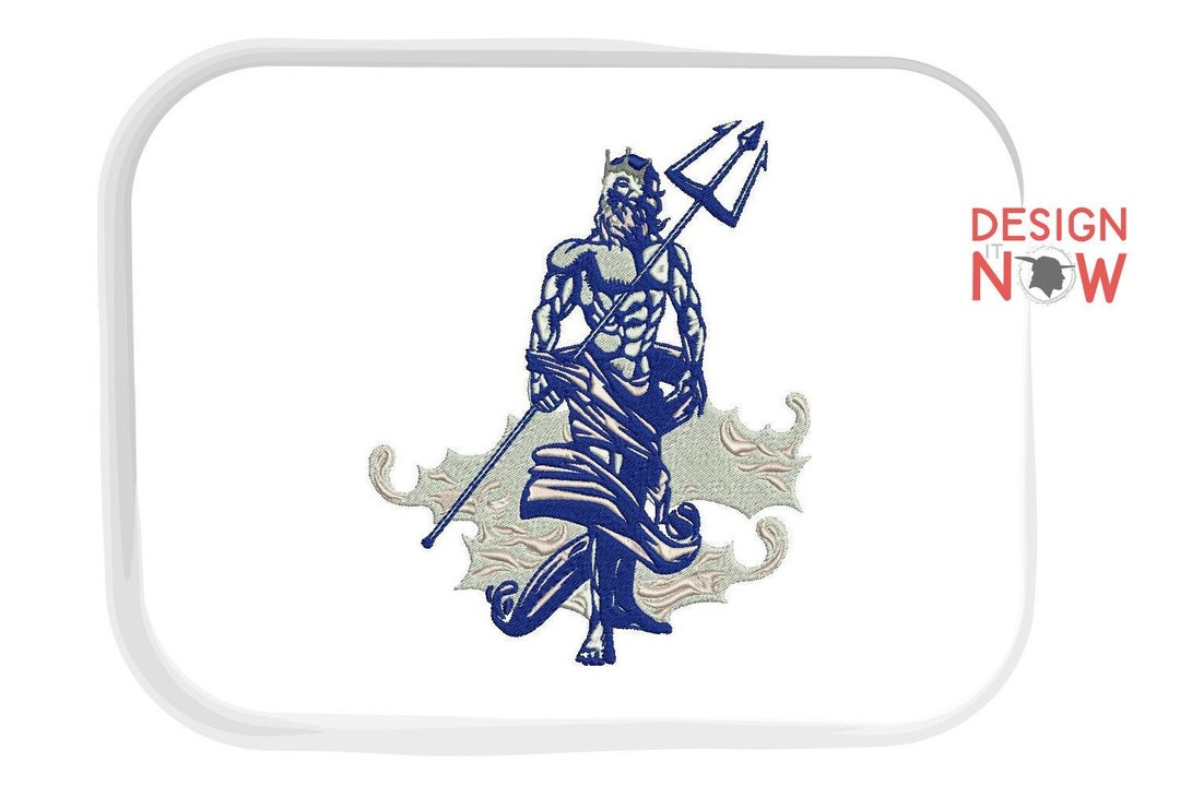 Poseidon Embroidery, Zeuss Embroidery Art, Neptune Embroidery, Ocean ...