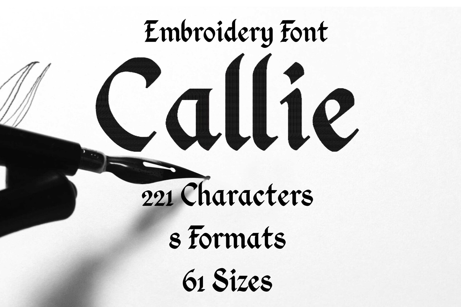 Calligraphy Embroidery Font Calligraphy Font Embroidery | Etsy