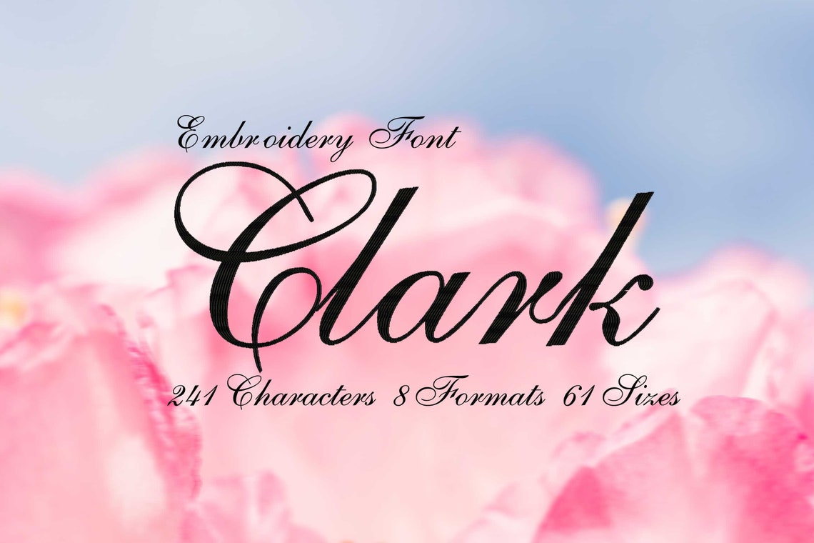 Clark Beautiful Calligraphy Embroidery Font Brush Pen Wedding - Etsy UK