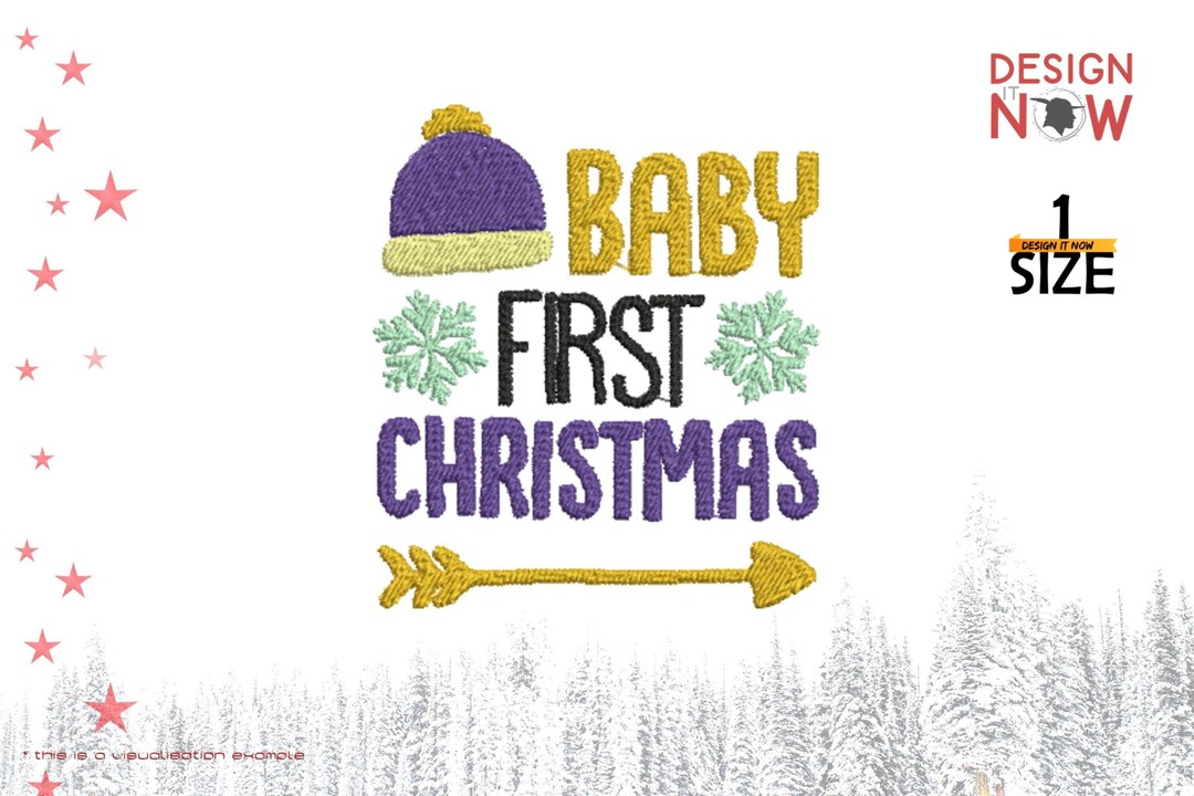 Christmas Embroidery Design, Baby First Christmas Saying Embroidery ...